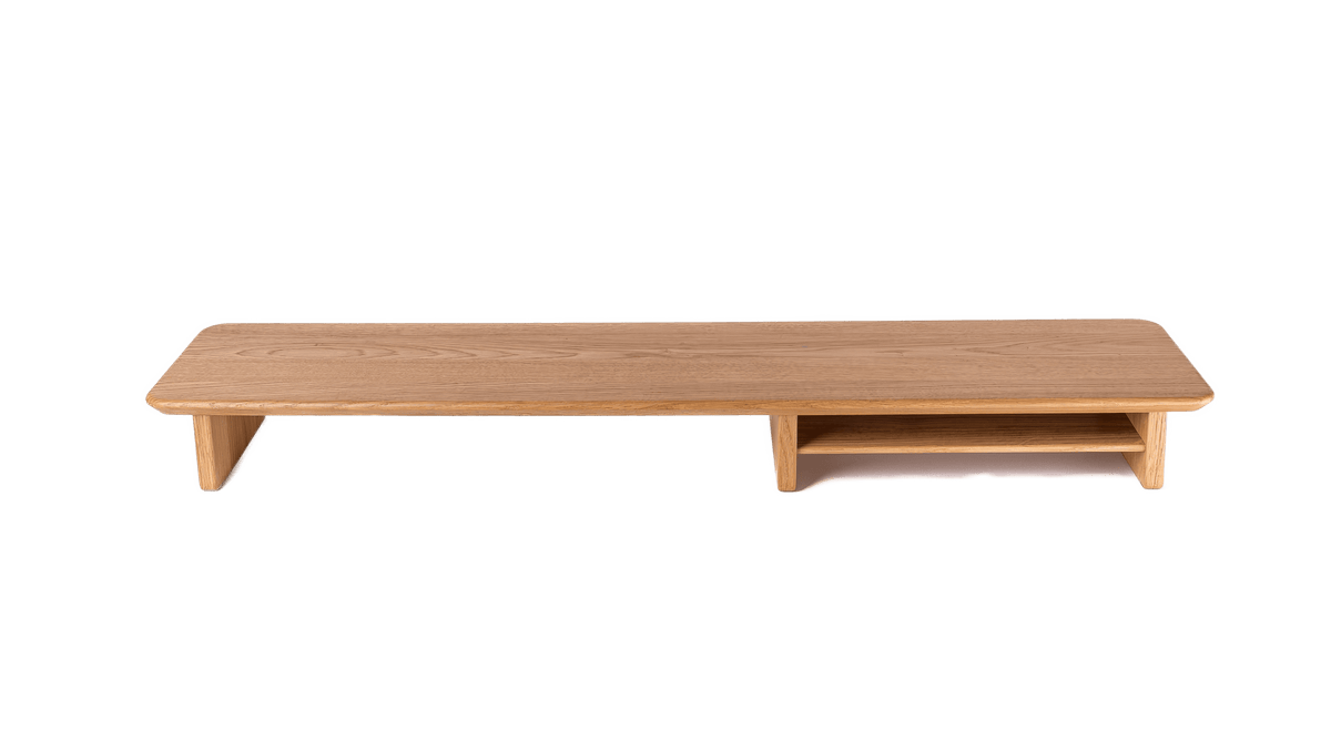 Premium Oak Wooden Monitor Stand: Walnut Elegance – Grindwood.com
