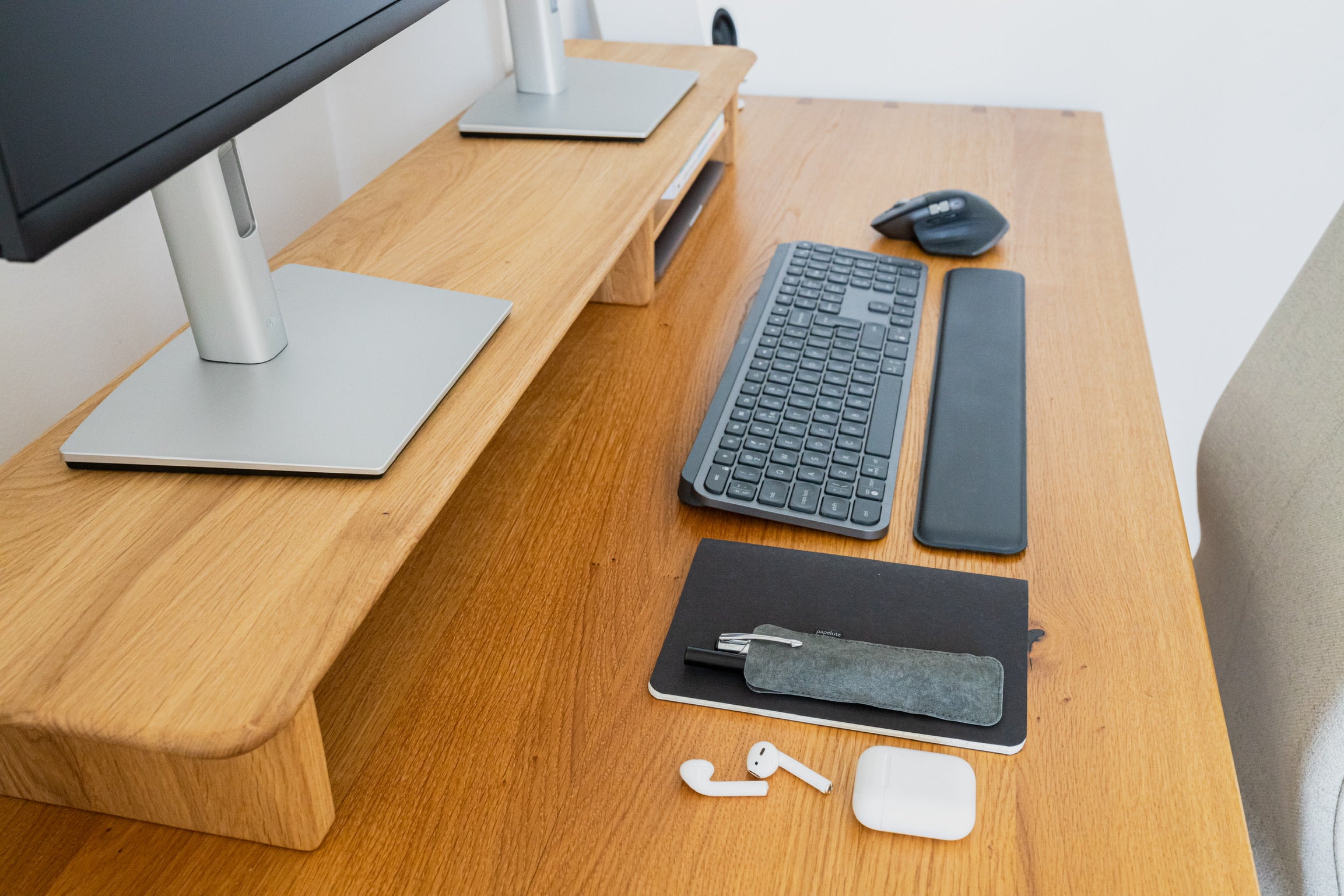 Premium Oak Wooden Monitor Stand: Timeless Natural – Grindwood.com